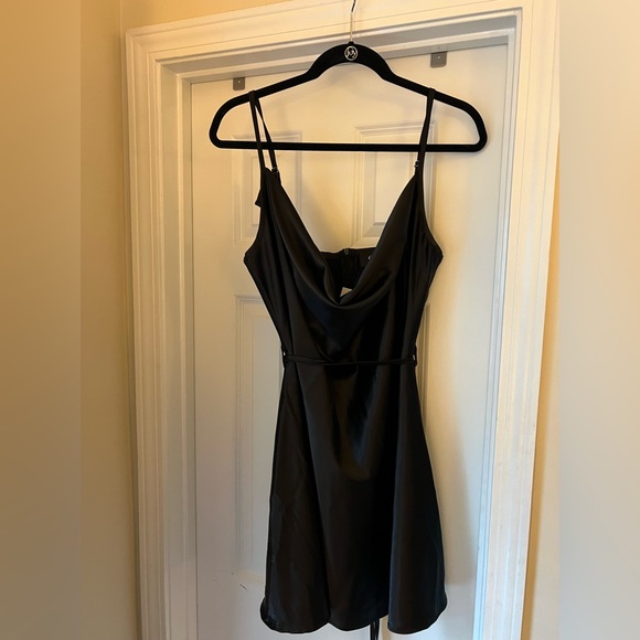 Cider | Dresses | Cider Satin Cowl Neck Mini Dress | Poshmark